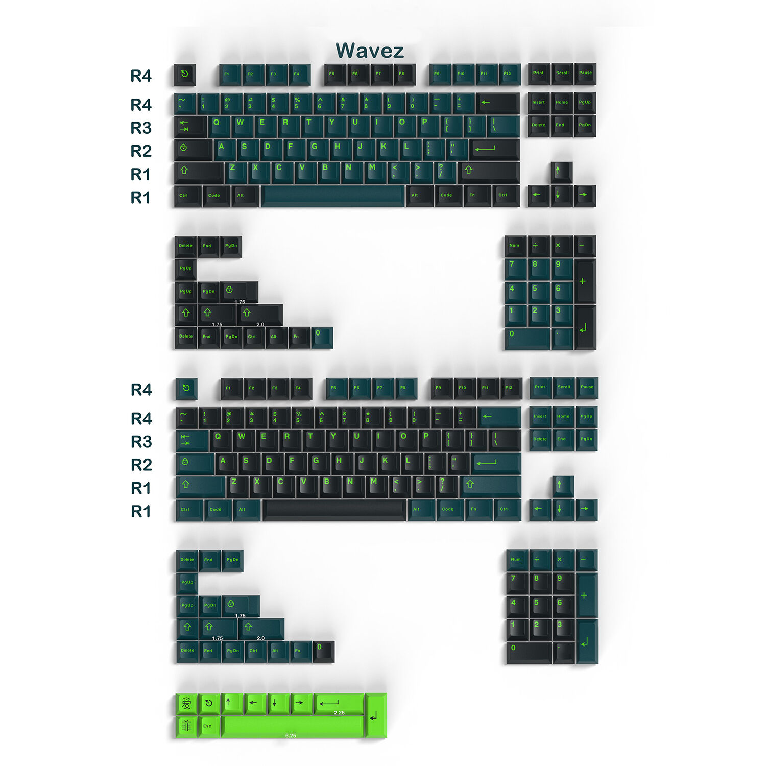 Wavez GMK Style 253 Keys ABS Doubleshot Full Doubleshot Keycaps Set for ...