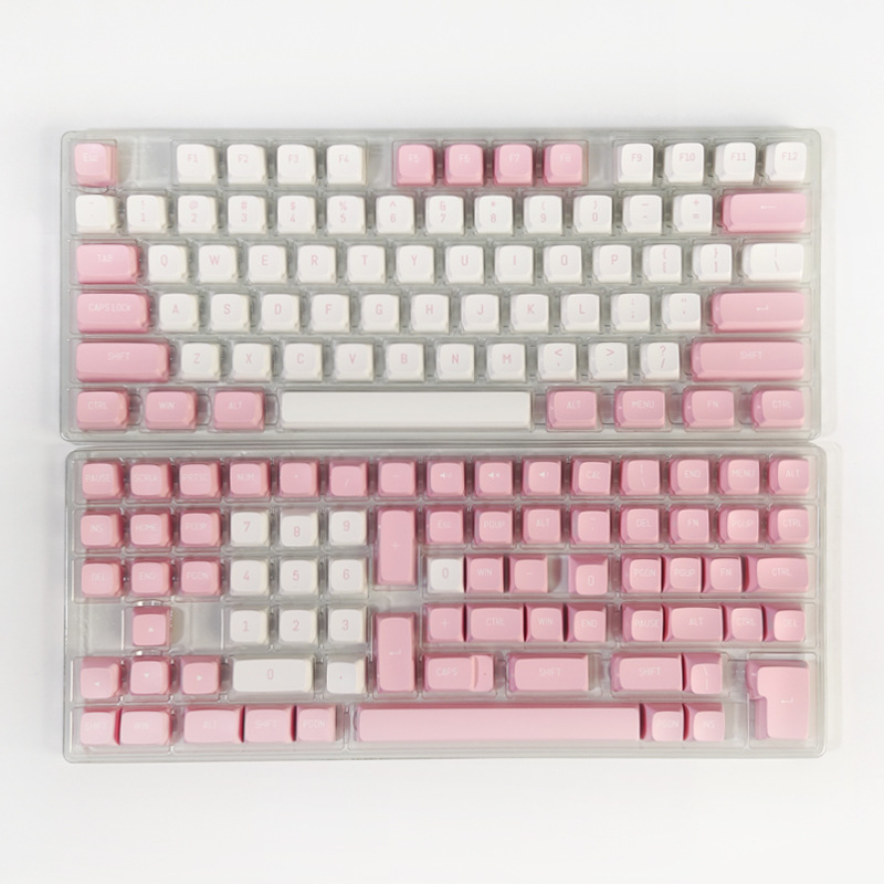 Pink White 104+45 CSA Profile PBT Doubleshot Keycap Set Cherry MX ...