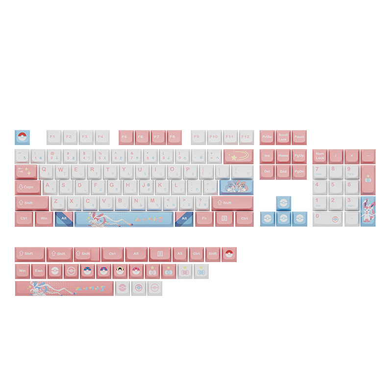 Sylveon of Pokemon 104+26 XDA-like Profile Keycap Set Cherry MX PBT Dye ...