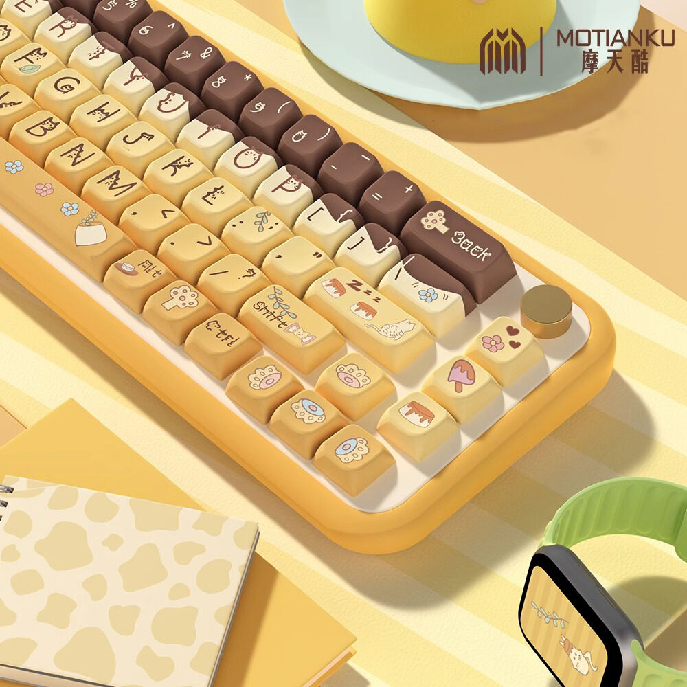 Pudding Always 104+34 / 54 MDA Profile Keycap Set Cherry MX PBT Dye ...