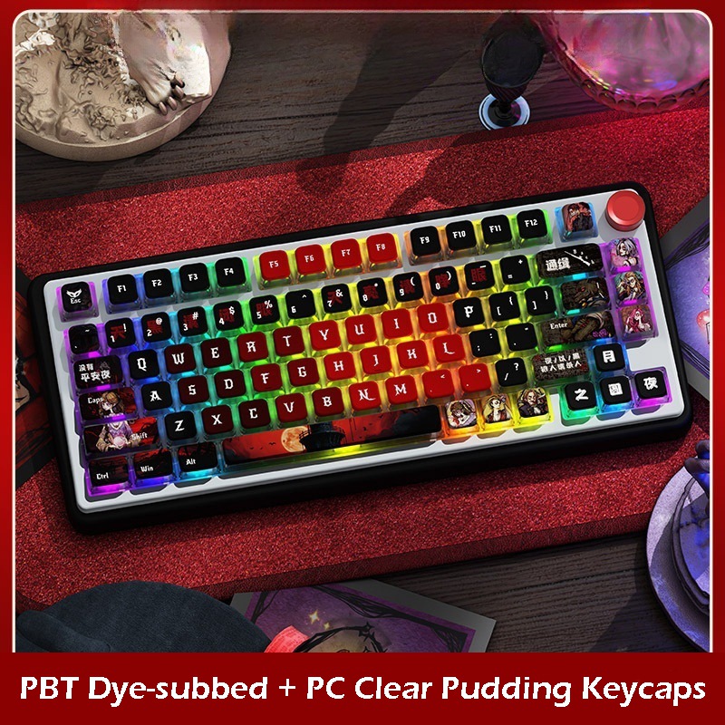 Who is the Spy 104+18 Clear PC+PBT Dye-subbed Pudding Jelly Keycaps Set ...