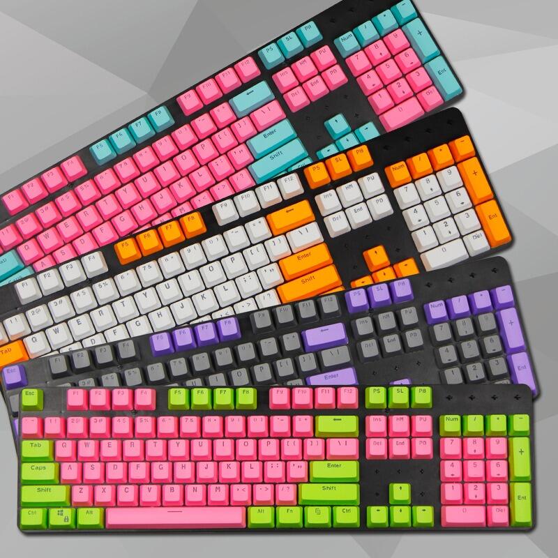 104 Keys ANSI PBT Double Shot Backlit Keycaps Set OEM Profile for MX ...