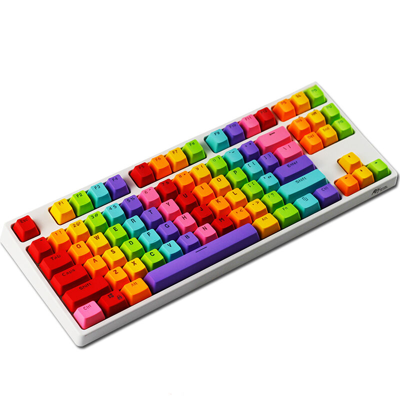 87 Keys Rainbow Doubleshot PBT Backlit Keycaps Set OEM Profile for ANSI ...