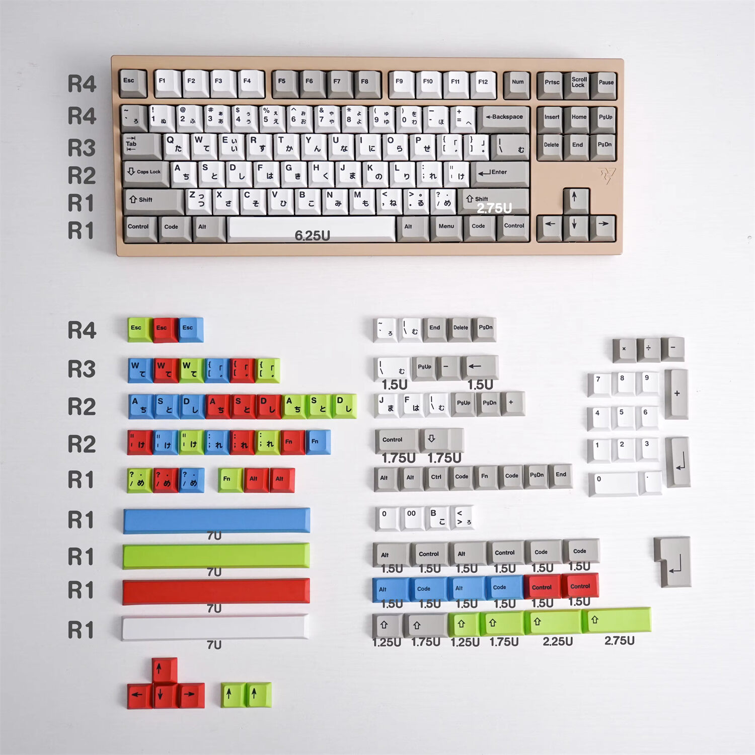 Colorful Blocks 104+89 PBT Dye-subbed Keycap Set Cherry Profile ...