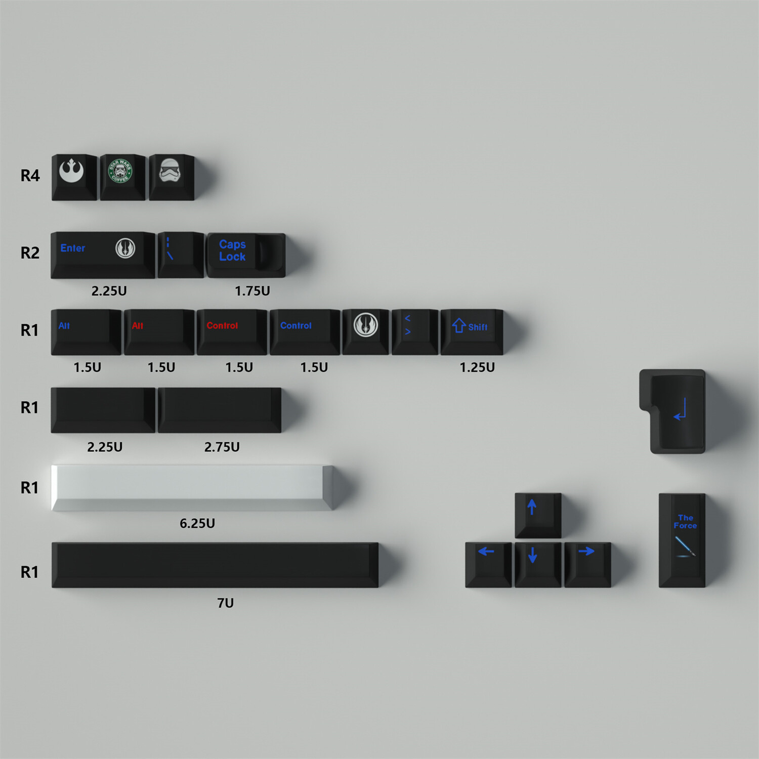 Star Wars 104+26 Full PBT Dye Sublimation Keycaps Set for Cherry MX ...