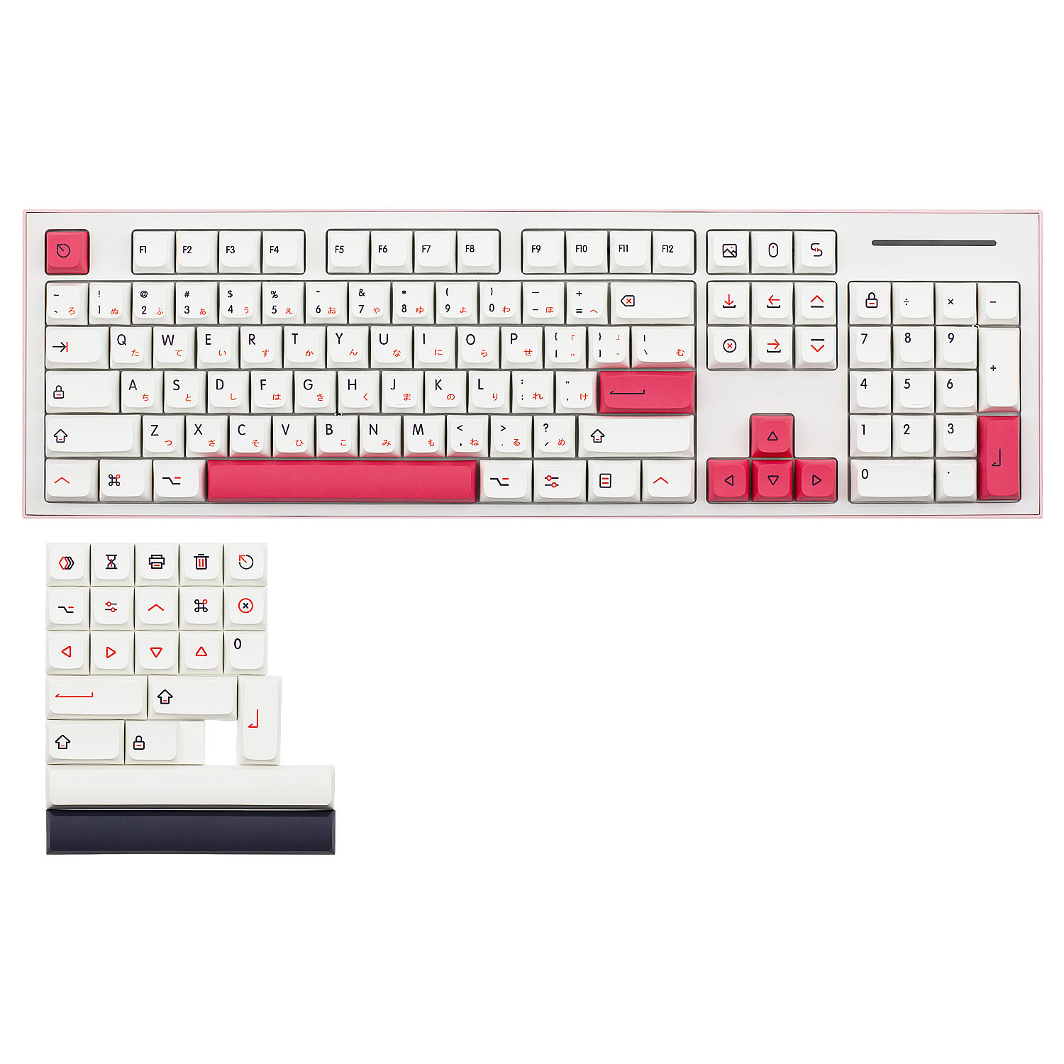 104+22 Kon Momo / Pink Lady PBT Dye-subbed XDA Keycap Set for ...