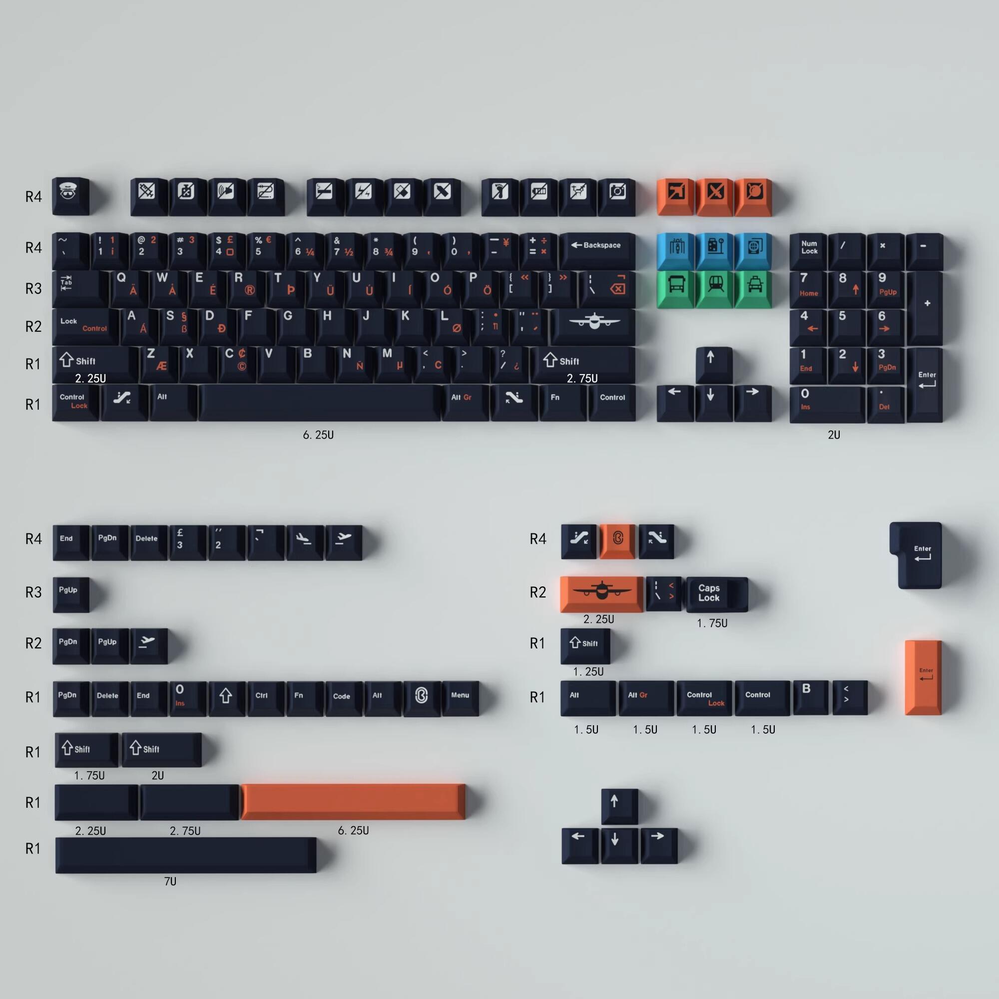 Flight JTK 104+25 Full PBT Dye-subbed Keycaps Set for Cherry MX ...