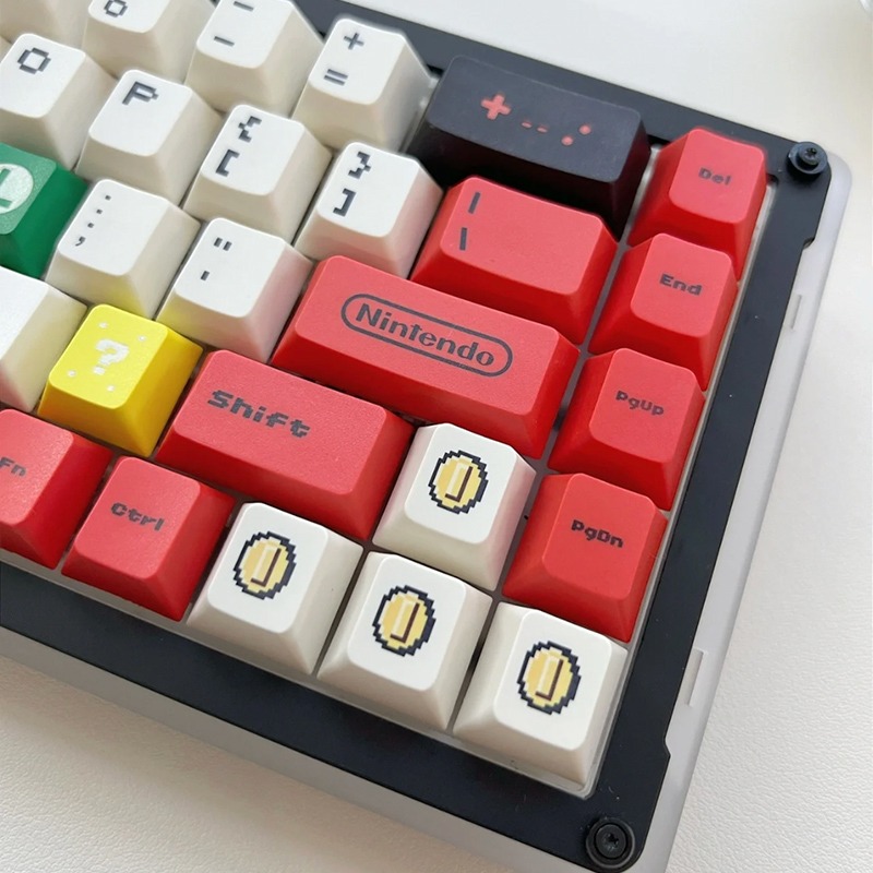 Mario 104+18 PBT Dye-subbed Keycaps Set Cherry Profile ANSI ISO Layout ...