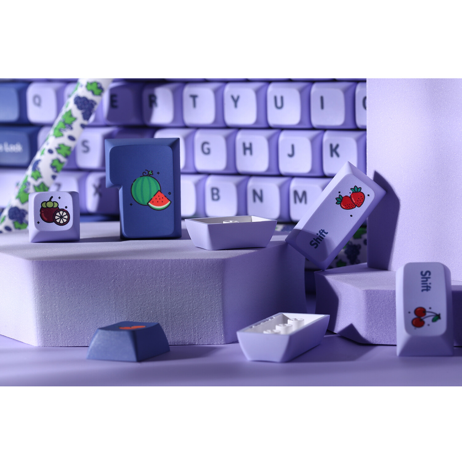 Purple Grape 104+24 XDA Keycaps Set PBT Dye Sublimation ANSI ISO Layout ...