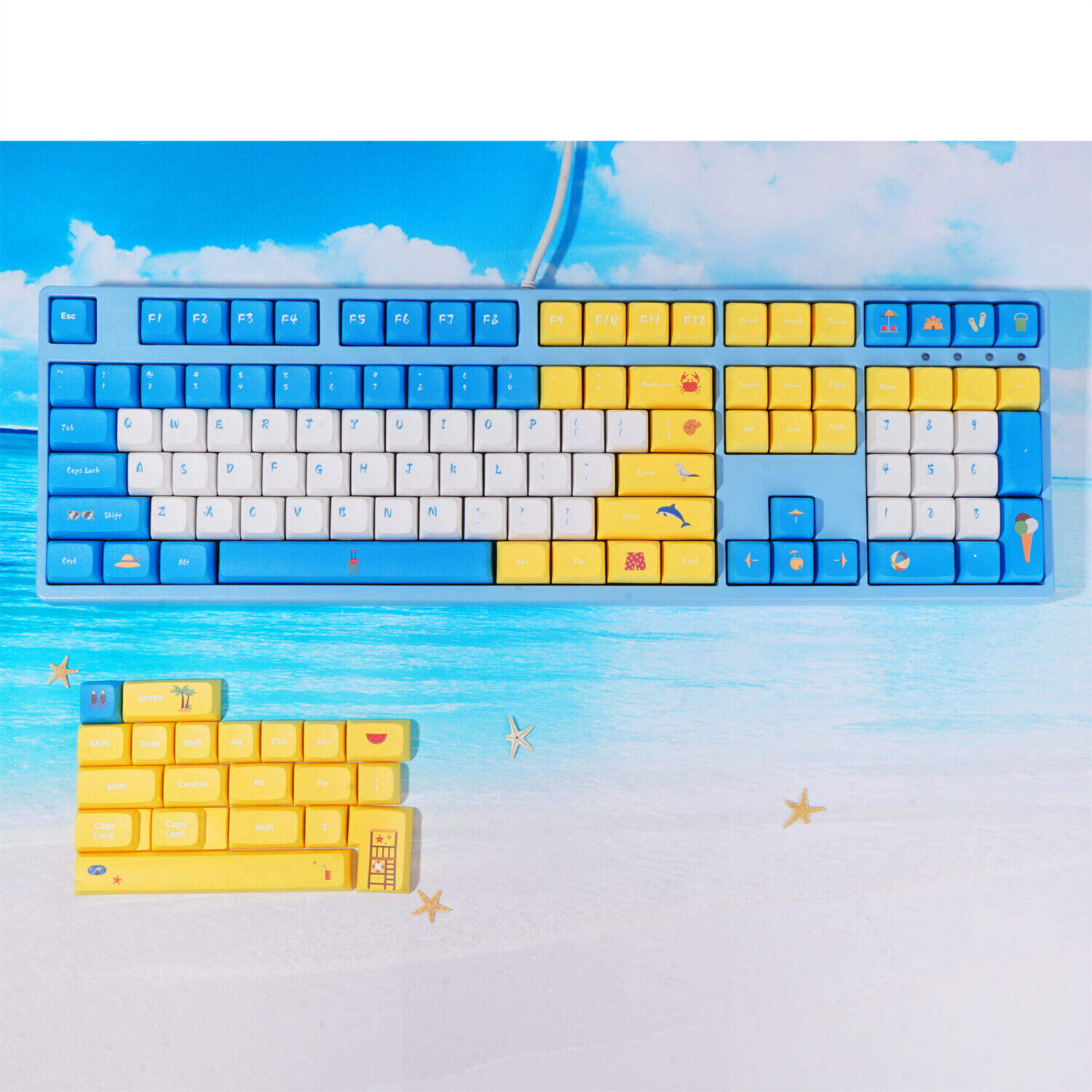 104+24 XDA Keycaps Set PBT Dye Sublimation ANSI ISO Layout for GK61 64 ...