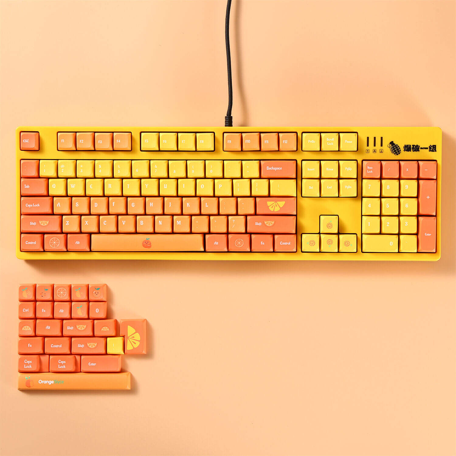 Dropshipping Summer Orange 104+23 XDA Keycaps Set PBT Dye-subbed ANSI ...