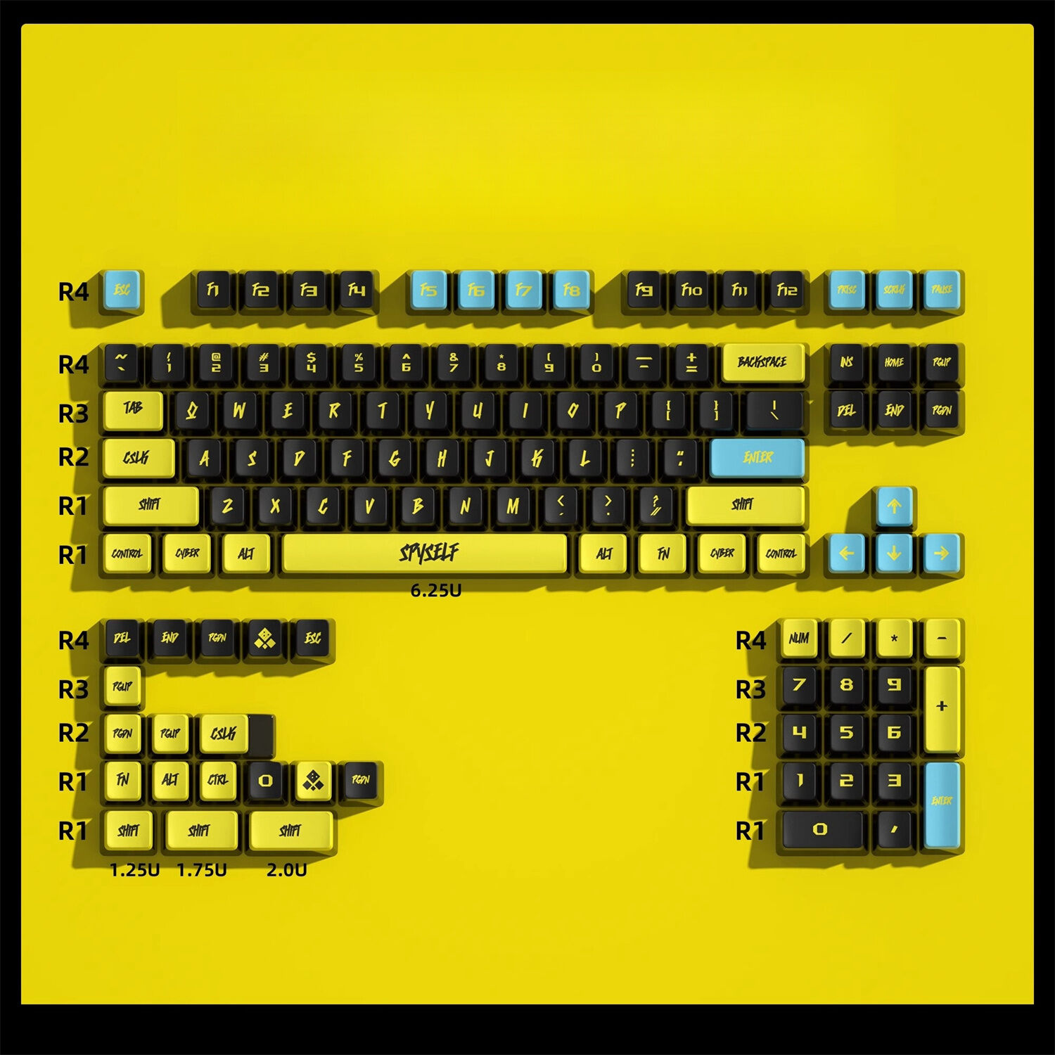 Cyberpunk 104+18 Clear PC+PBT Dye-subbed Pudding Jelly Keycaps Set OEM ...